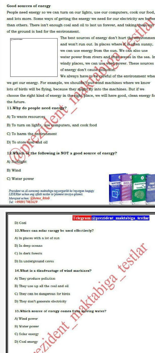 11. Why do people need energy? A) To waste | StudyX