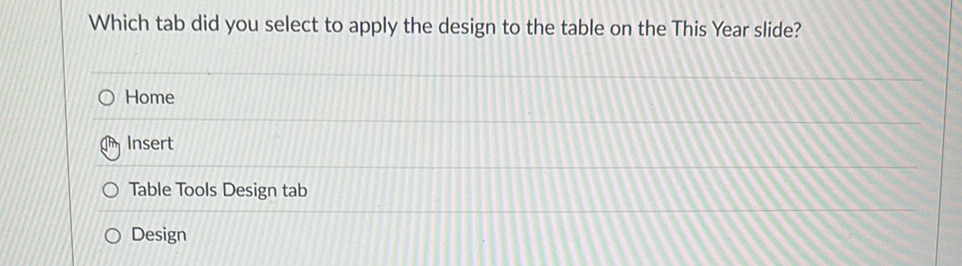 Which tab did you select to apply the design