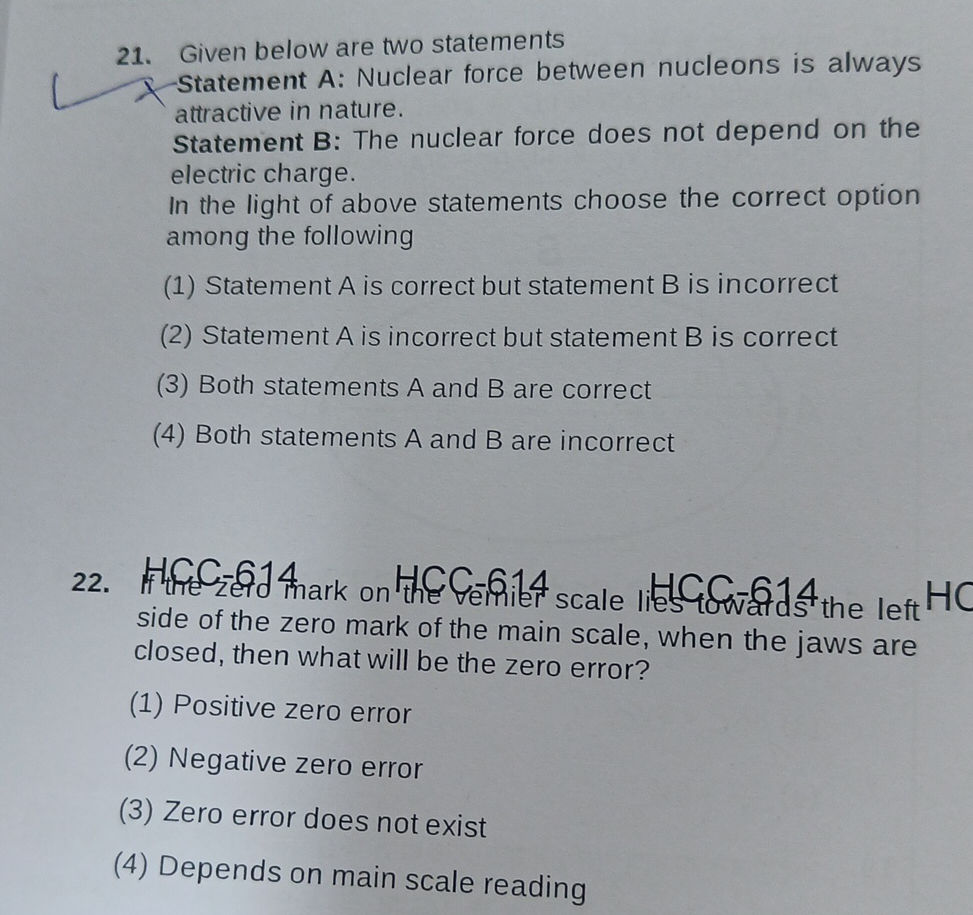 21. Given below are two statements Statement | StudyX