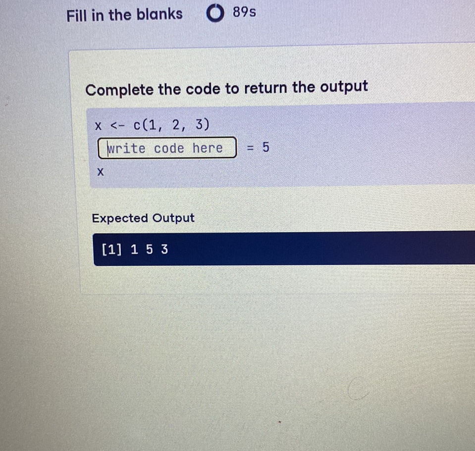 Complete the code to return the output x