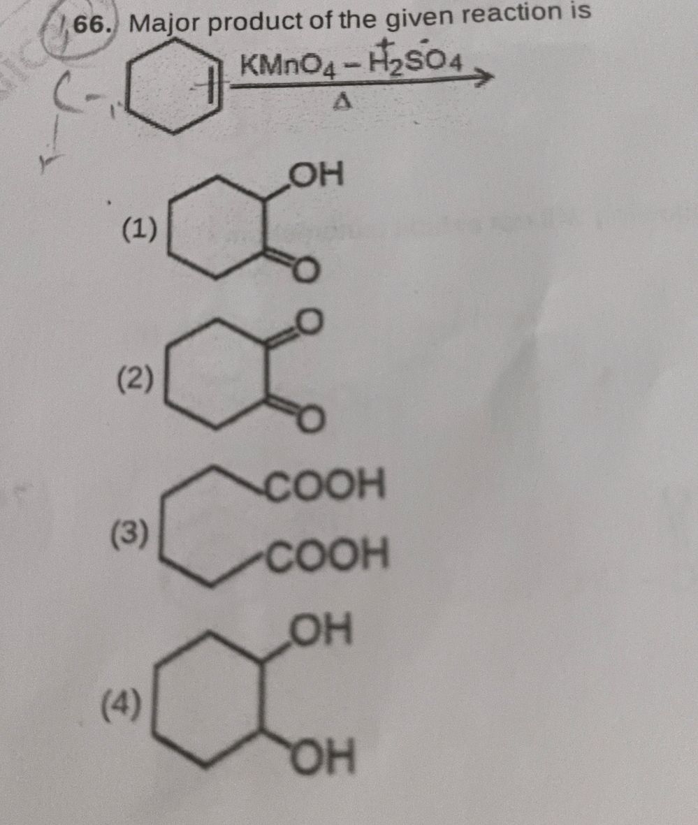 66. Major product of the given reaction is | StudyX