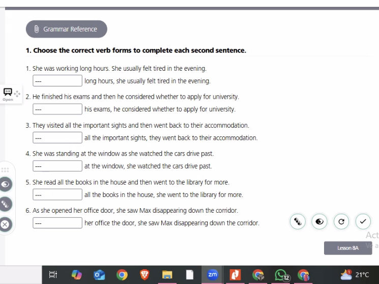 1. Choose the correct verb forms to complete | StudyX