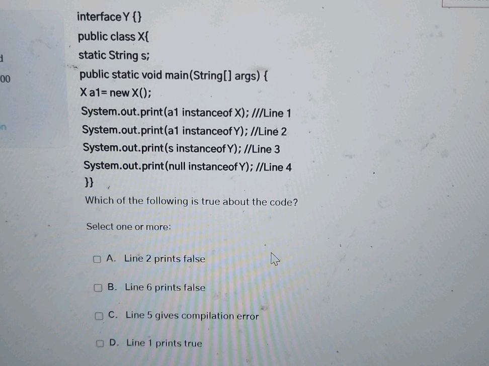 ```java interface Y {} public class X{ | StudyX