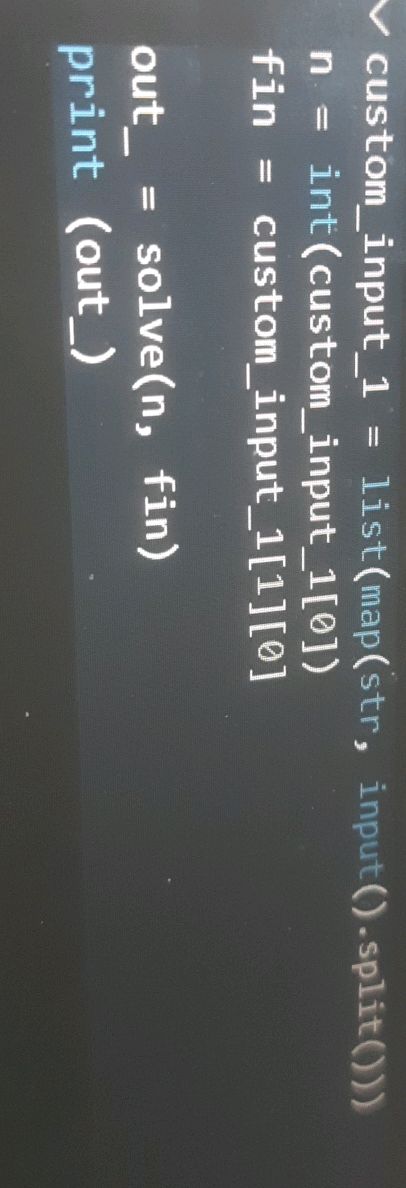 ```python custom_input_1 = list(map(str, | StudyX