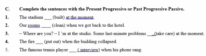 C. Complete the sentences with the Present | StudyX