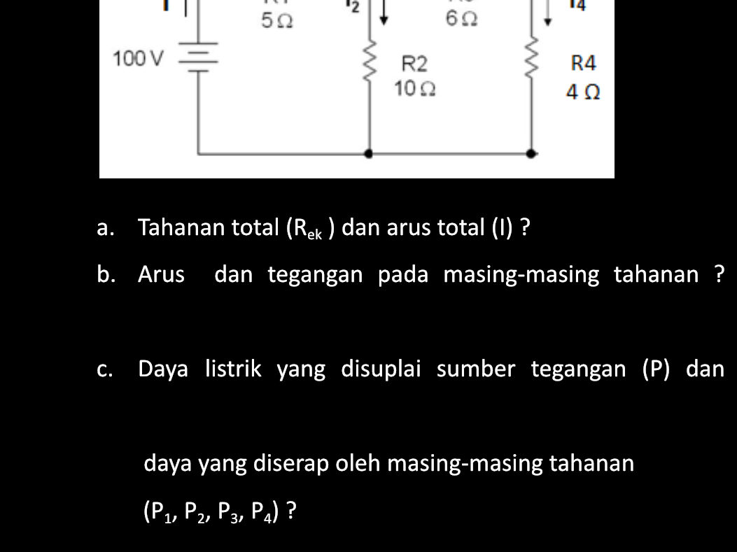 a. Tahanan total ($R_{ek}$) dan arus total | StudyX