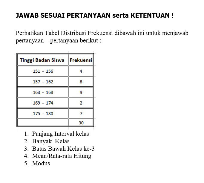 Perhatikan Tabel Distribusi Frekuensi | StudyX