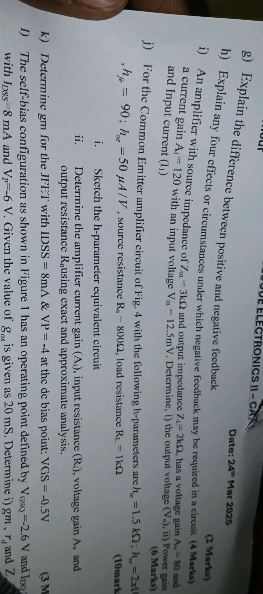 g) Explain the difference between positive | StudyX