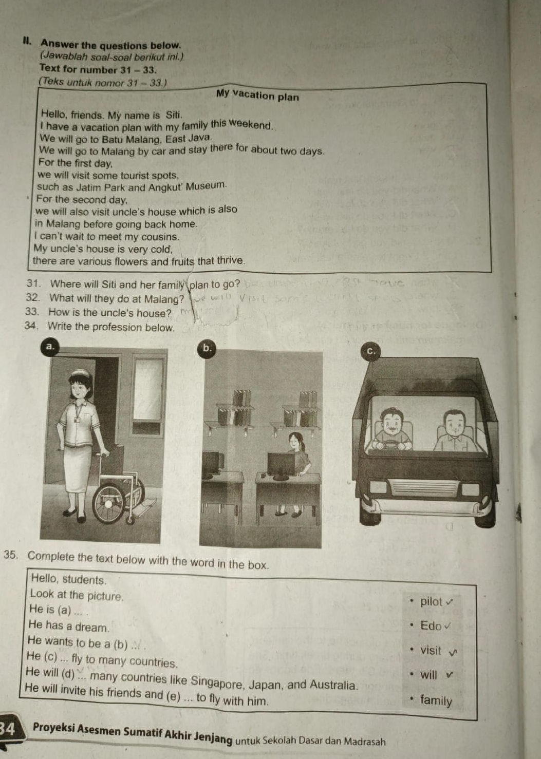 II. Answer the questions below. (Jawablah | StudyX