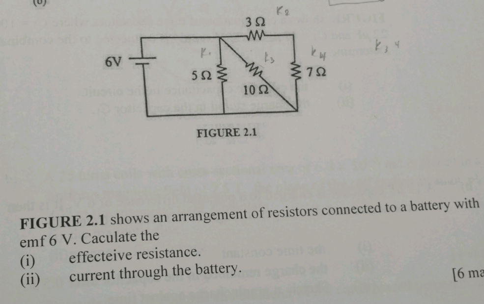 FIGURE 2.1 shows an arrangement of resistors | StudyX