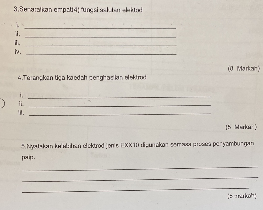 3. Senaraikan empat(4) fungsi salutan | StudyX