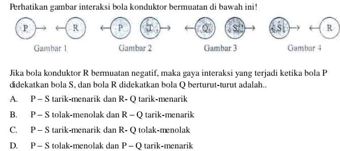 Perhatikan gambar interaksi bola konduktor | StudyX