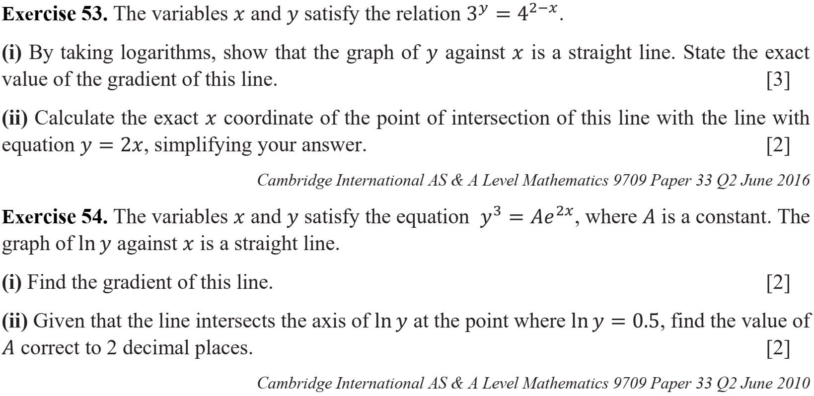 Exercise 53. The variables x and y satisfy | StudyX