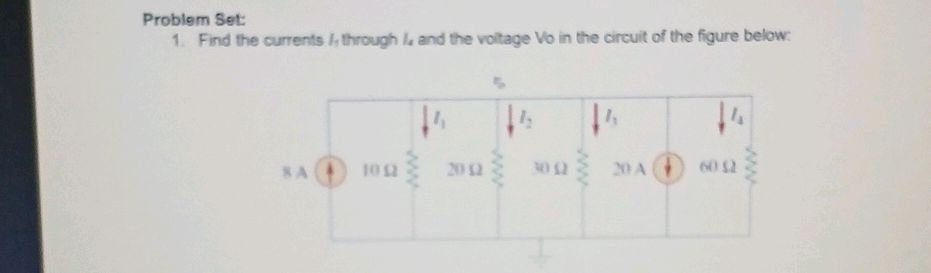Problem Set: 1. Find the currents $I_1$ | StudyX
