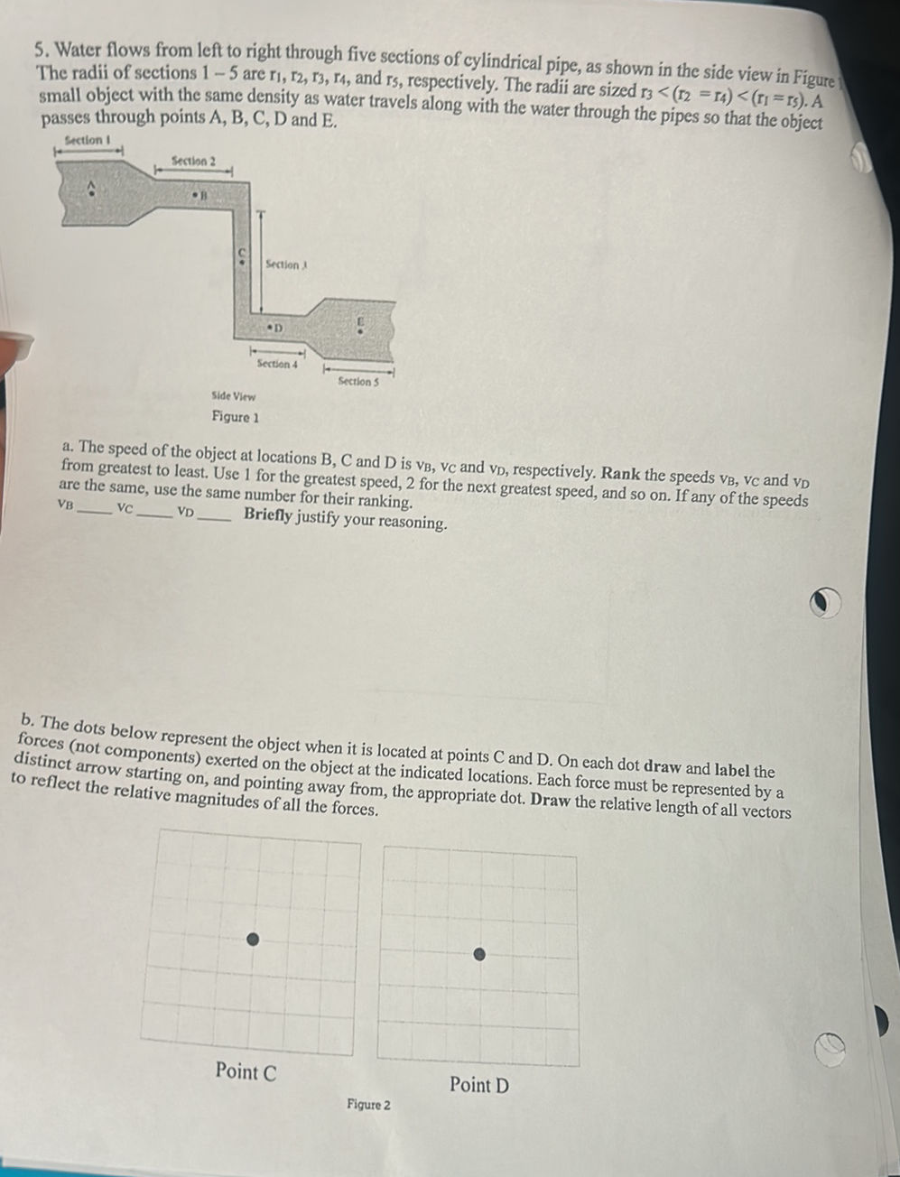5. Water flows from left to right through | StudyX