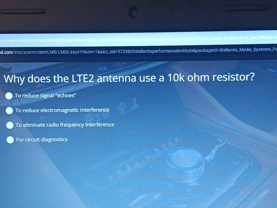 Why does the LTE2 antenna use a 10k ohm | StudyX