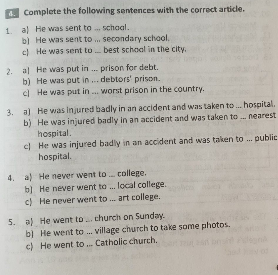 4. Complete the following sentences with the | StudyX
