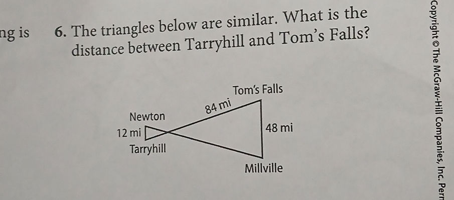 6. The triangles below are similar. What is | StudyX