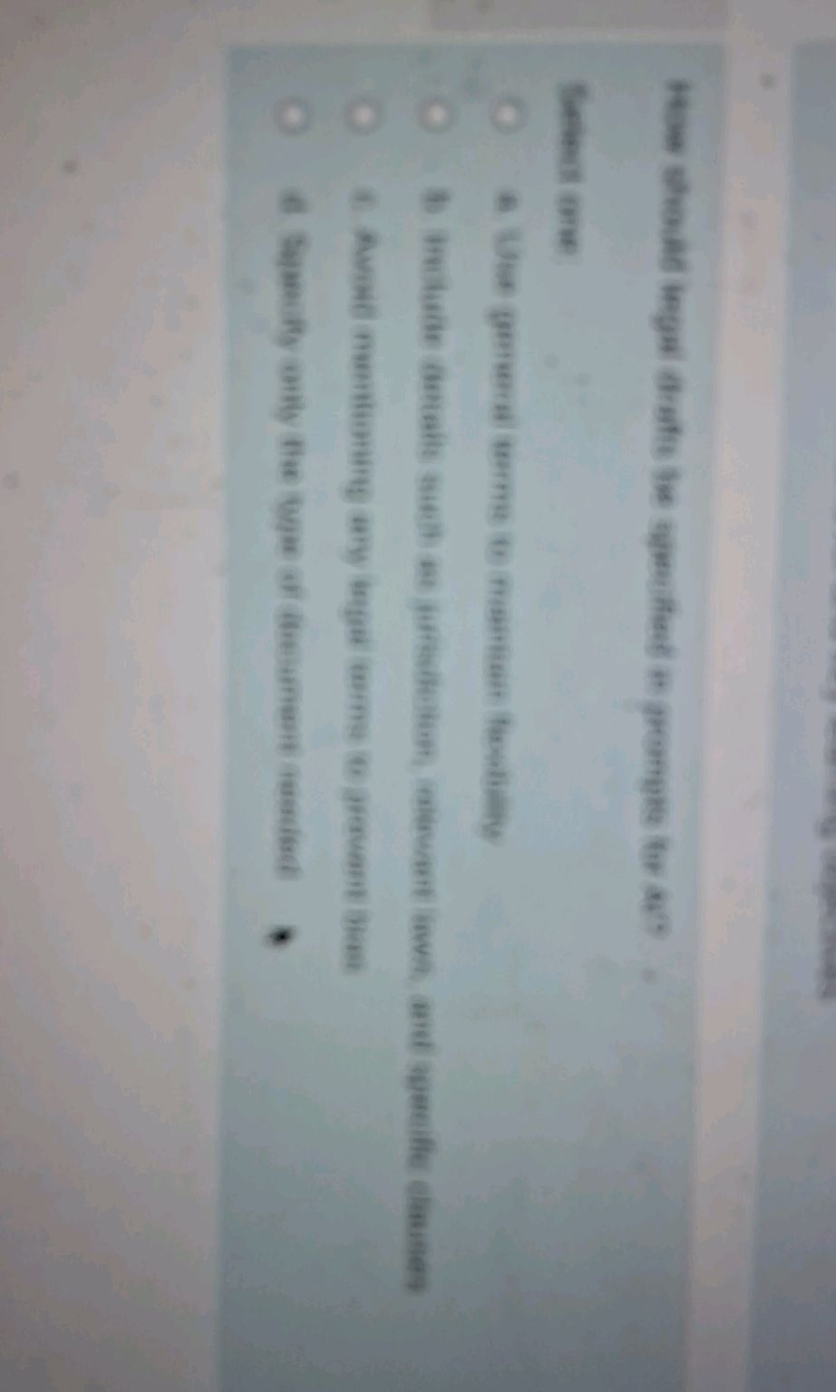 How should legal drafts be specified in | StudyX