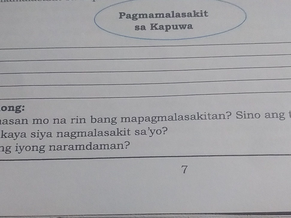 Long: masan mo na rin bang mapagmalasakitan? | StudyX
