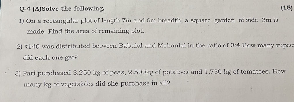 1) On a rectangular plot of length 7m and 6m | StudyX