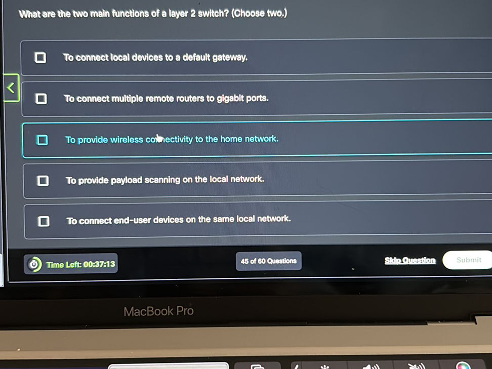 What are the two main functions of a layer 2