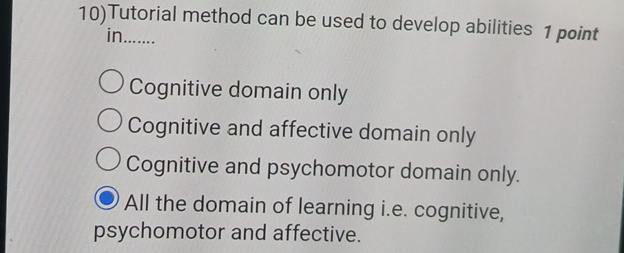 10) Tutorial method can be used to develop | StudyX