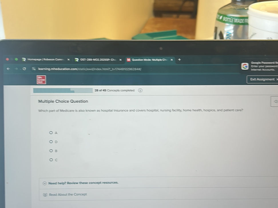 Multiple Choice Question Which part of | StudyX