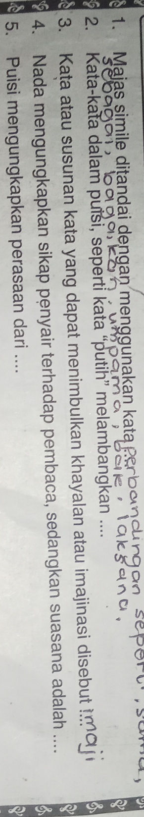 1. Majas simile ditandai dengan menggunakan | StudyX