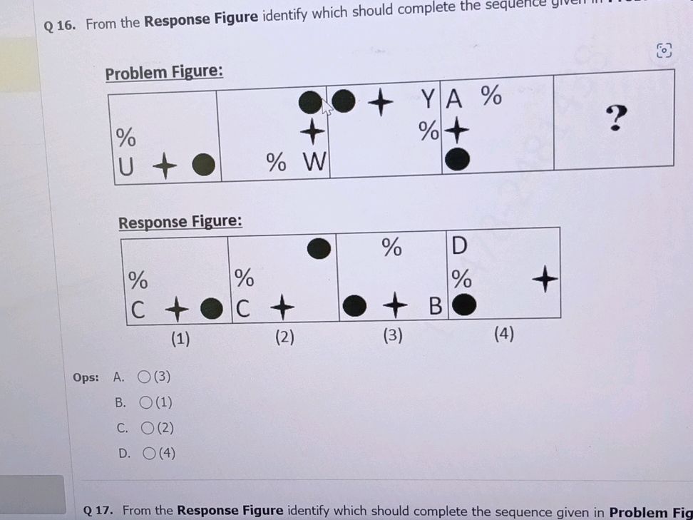 Q 16. From the Response Figure identify | StudyX