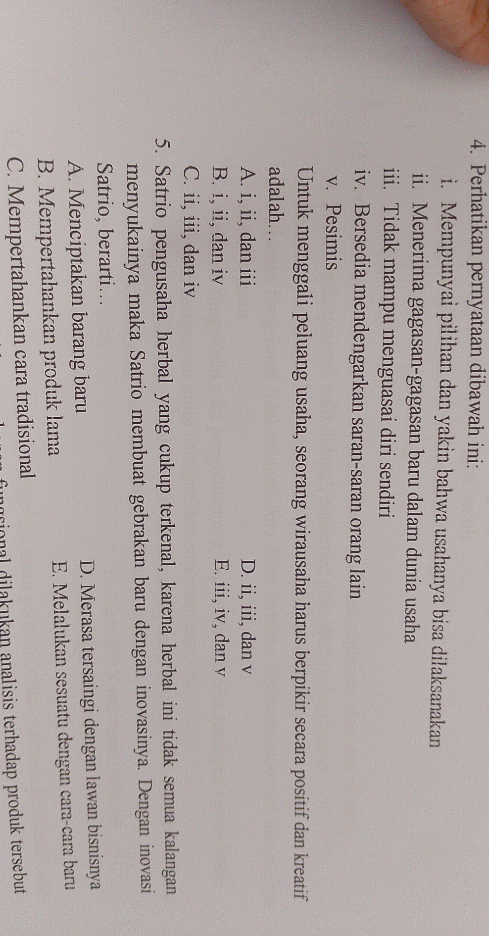 4. Perhatikan pernyataan dibawah ini: i. | StudyX