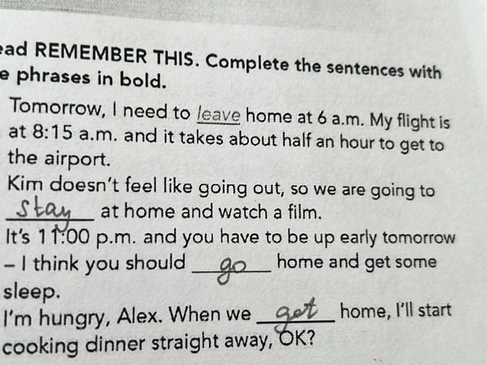 Complete the sentences with the phrases in | StudyX