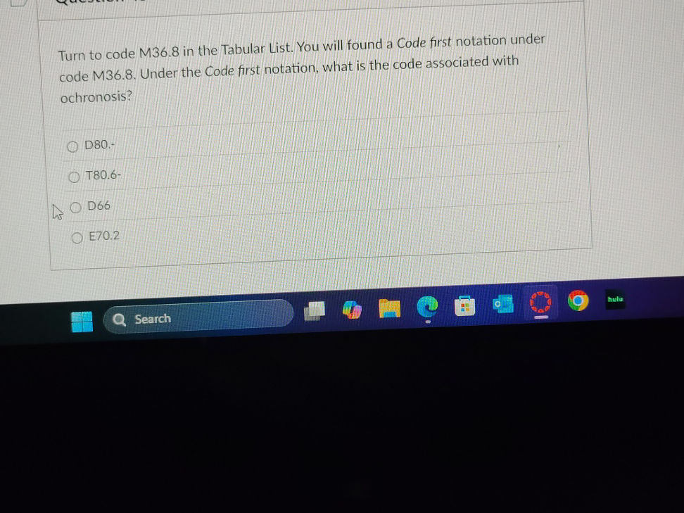 Turn to code M36.8 in the Tabular List. You | StudyX