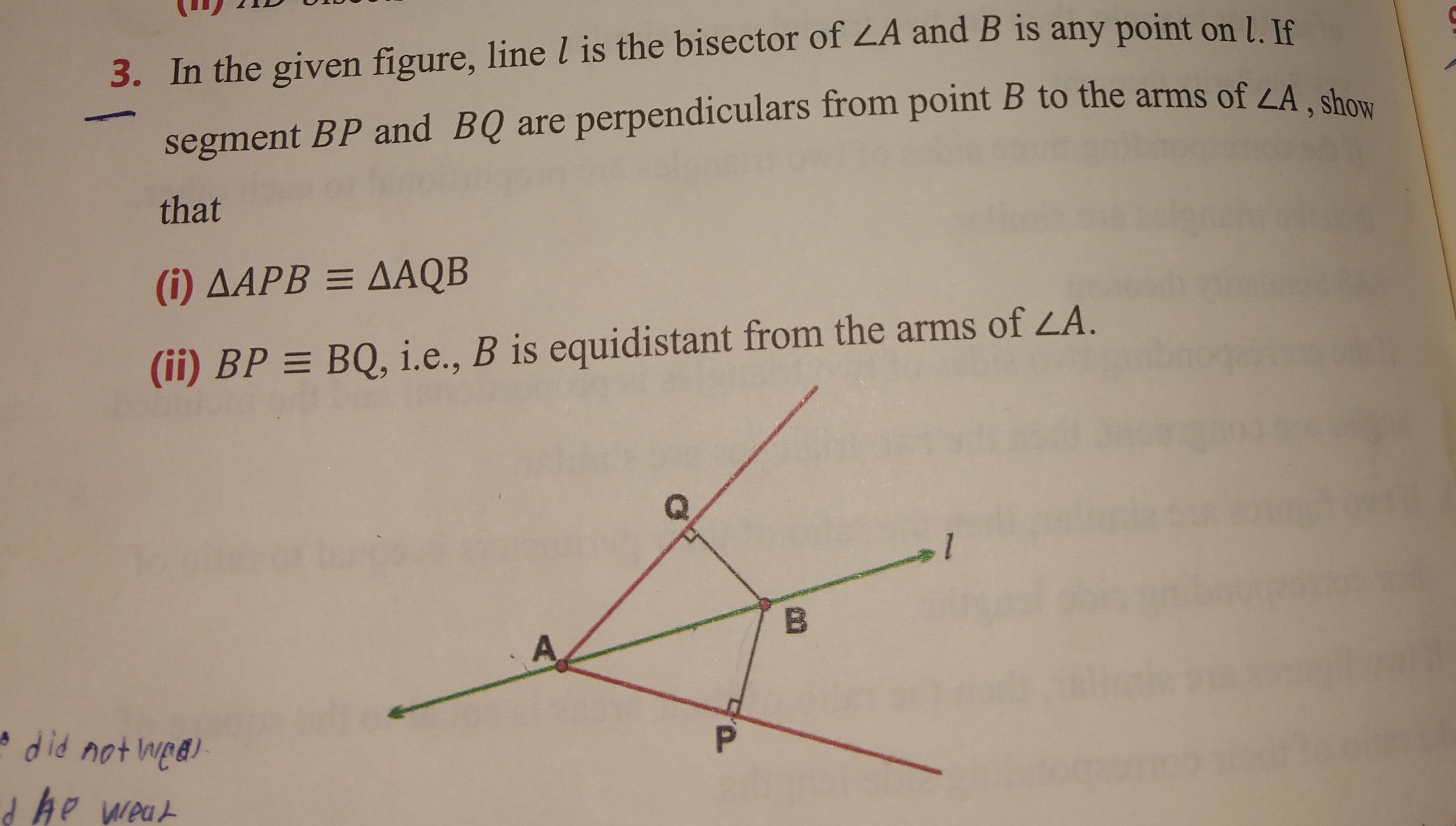3. In the given figure, line *l* is the | StudyX