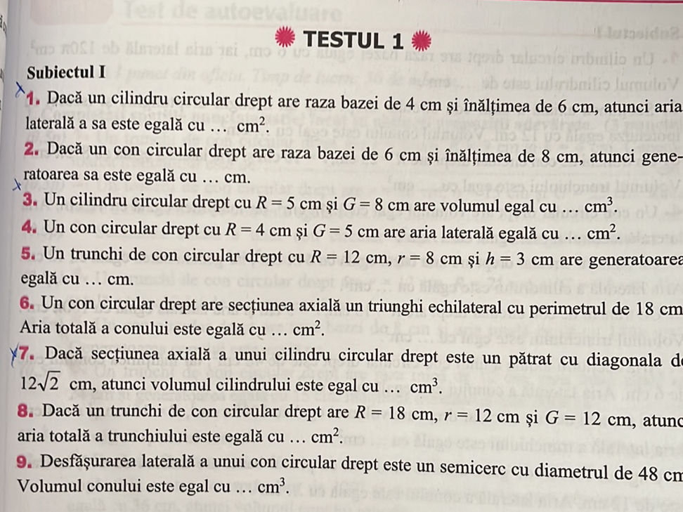 1. Dacă un cilindru circular drept are raza | StudyX