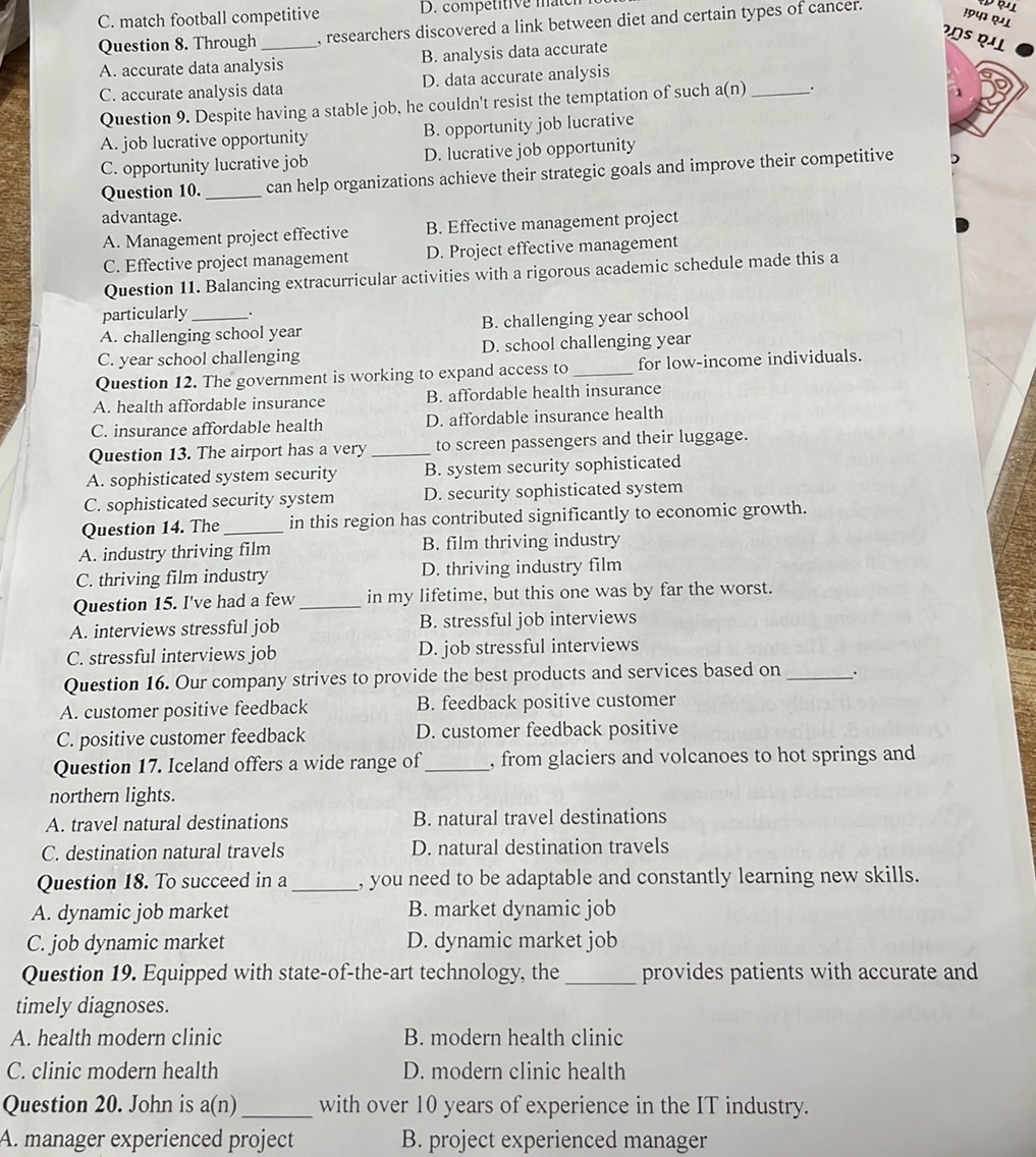 Question 8. Through A. accurate data | StudyX