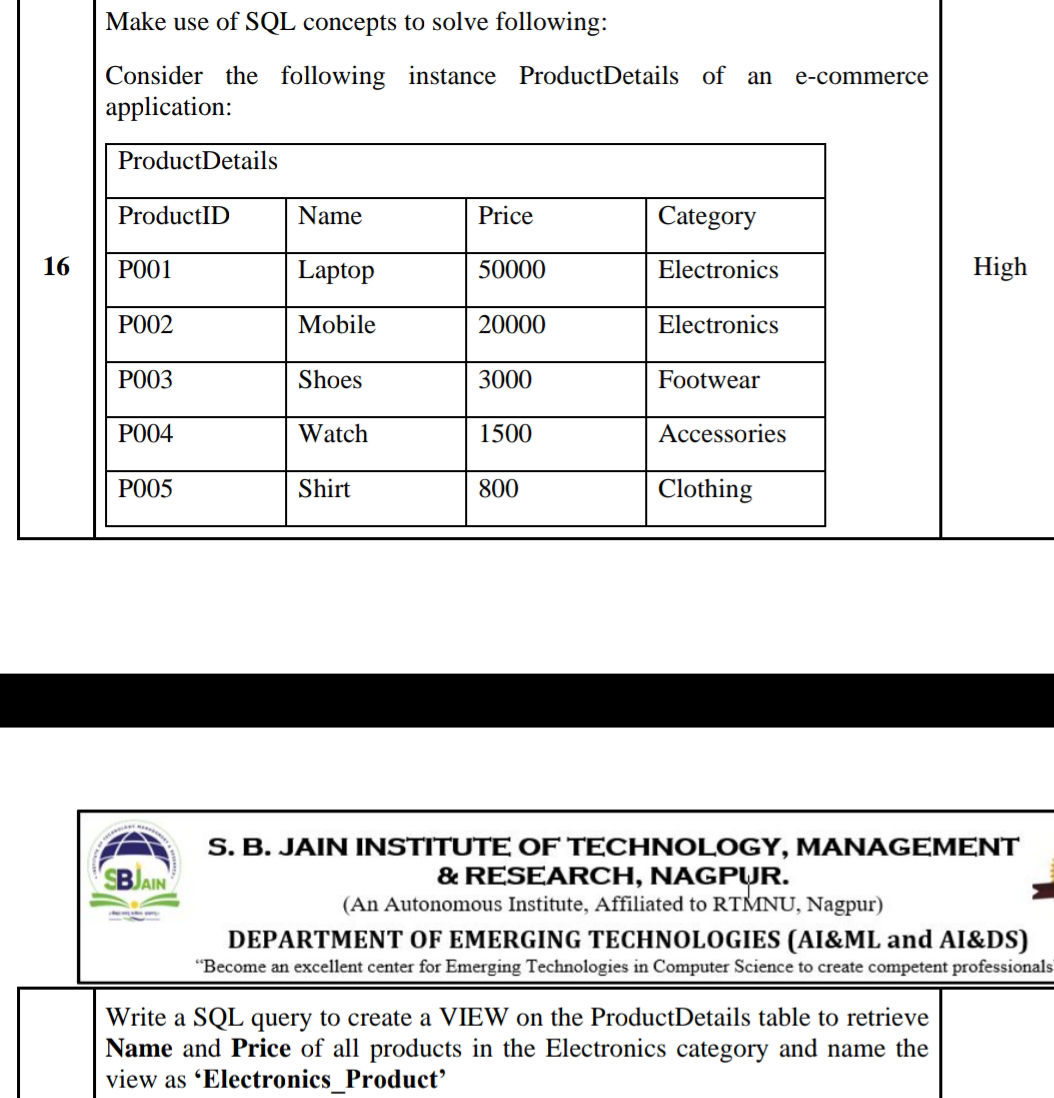 Make use of SQL concepts to solve following: | StudyX