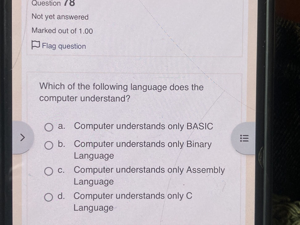Which of the following language does the | StudyX