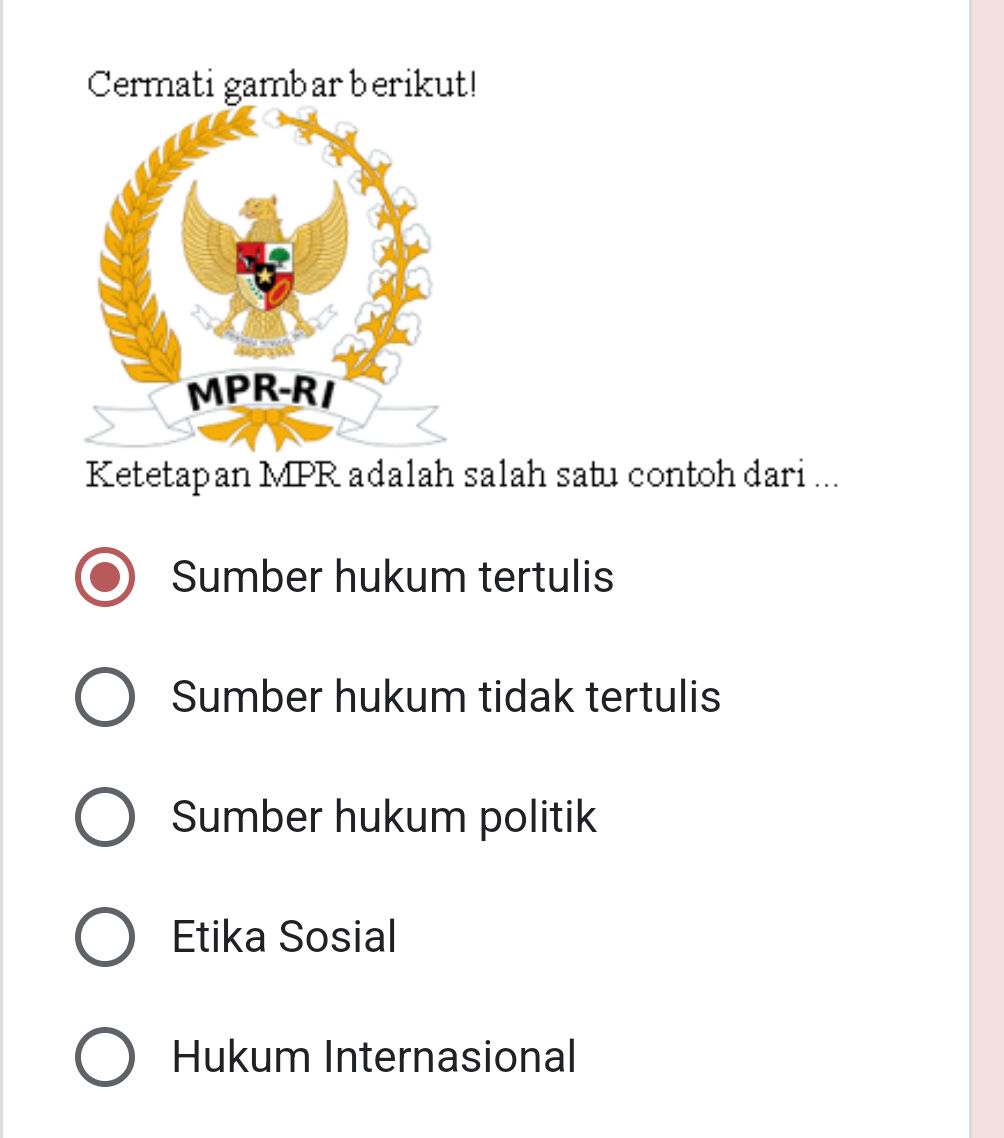 Cermati gambar berikut! Ketetapan MPR | StudyX