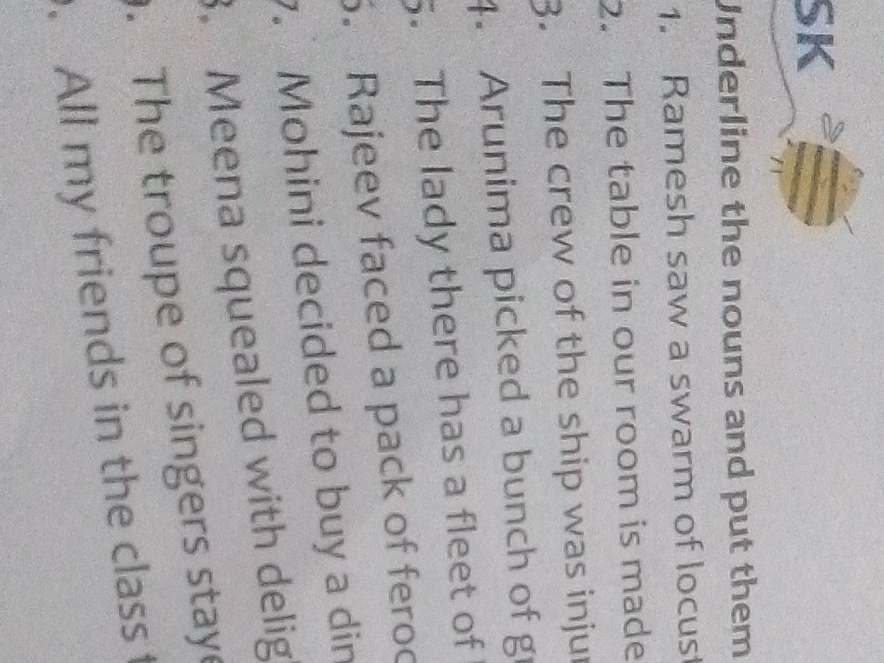 Underline the nouns and put them 1. Ramesh | StudyX