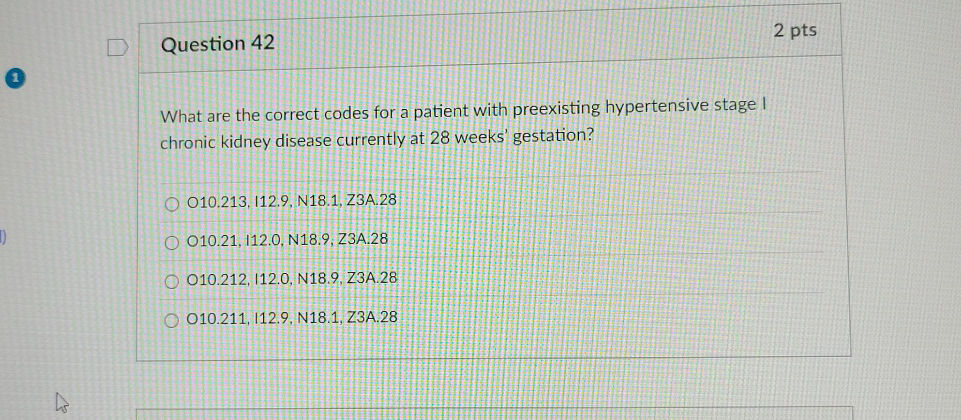 What are the correct codes for a patient | StudyX