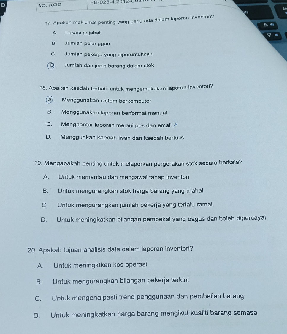 17. Apakah maklumat penting yang perlu ada | StudyX