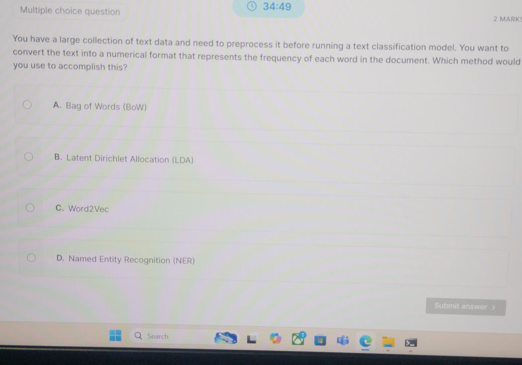 You have a large collection of text data and | StudyX