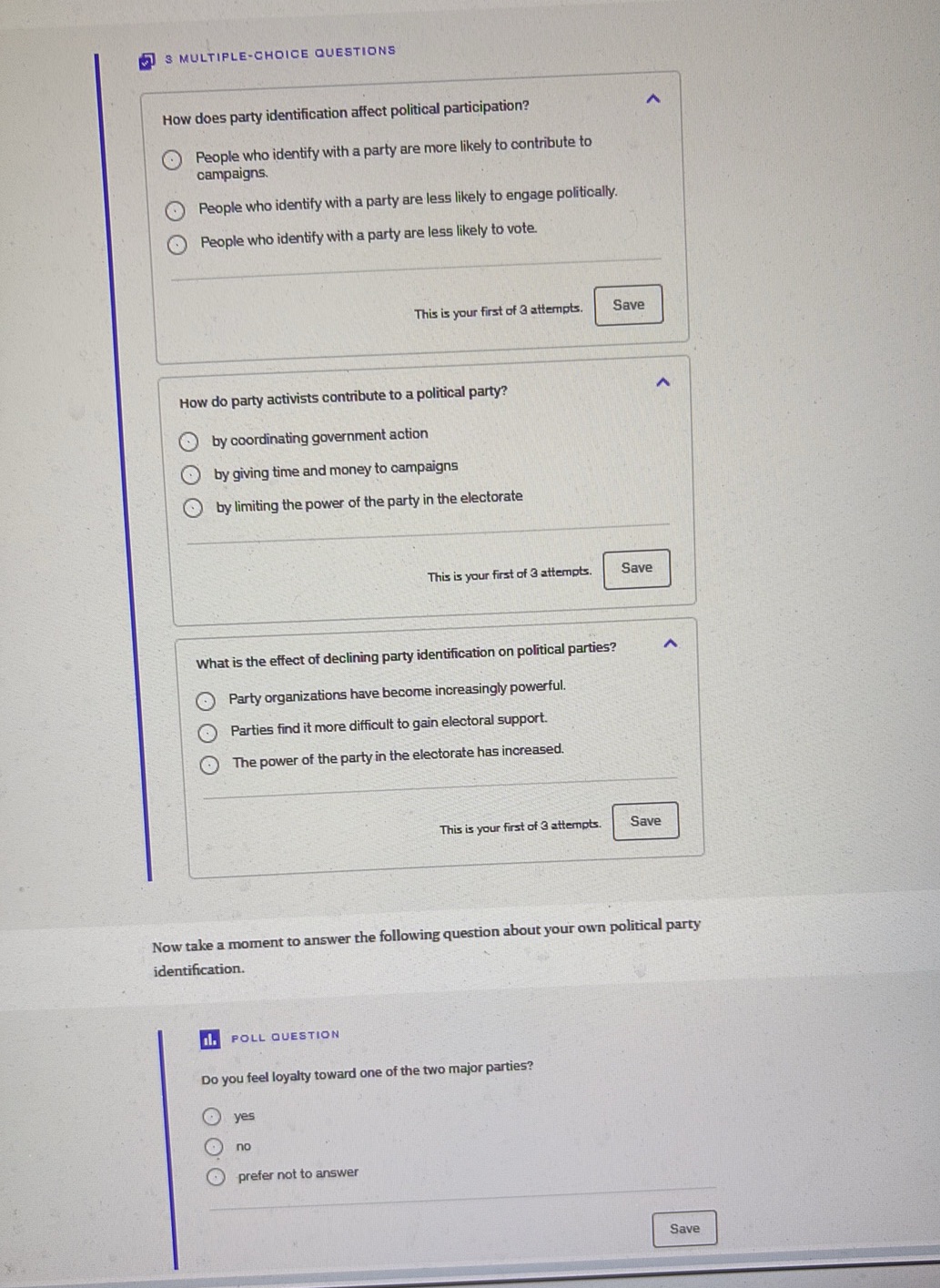 How does party identification affect | StudyX