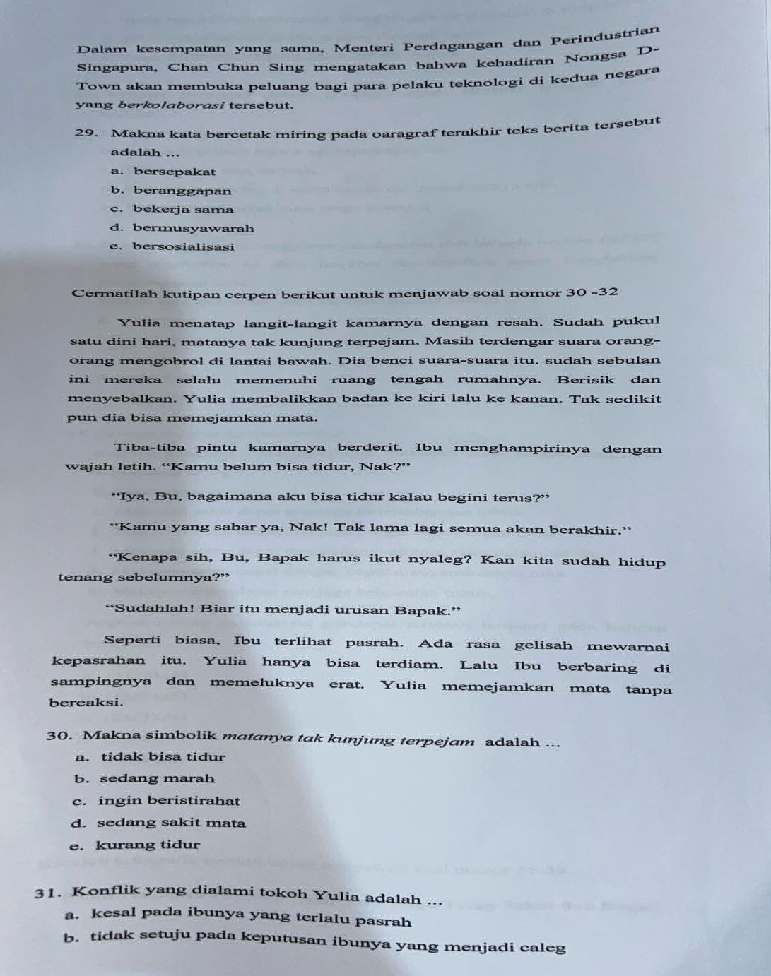 29. Makna kata bercetak miring pada oaragraf | StudyX