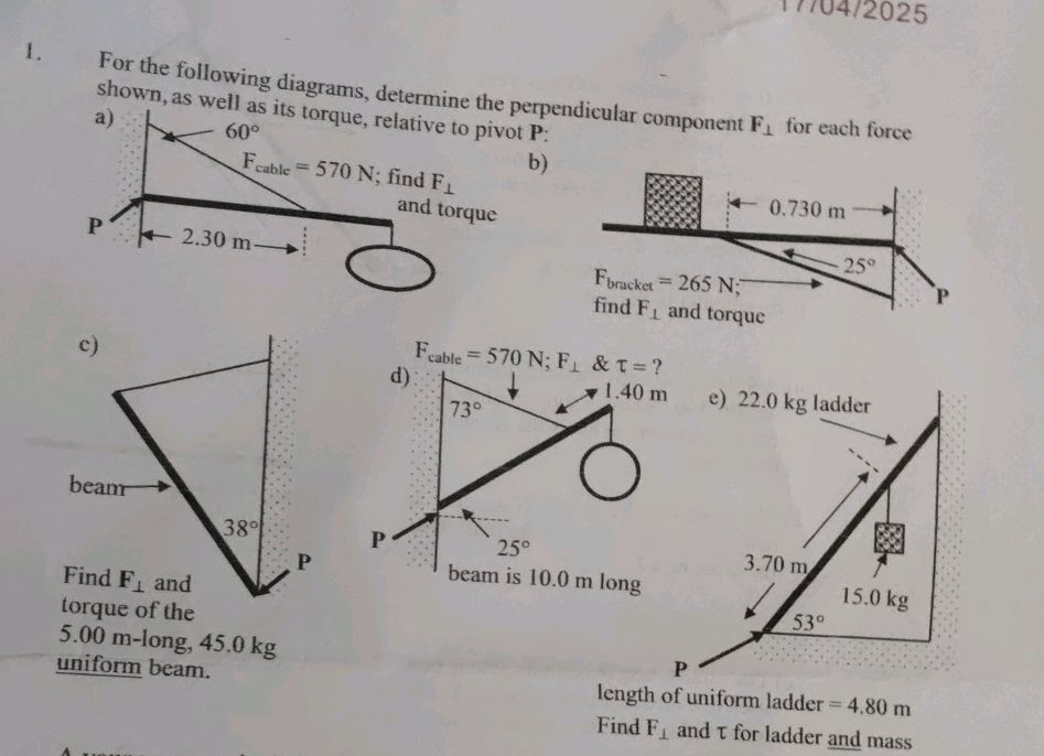 1. For the following diagrams, determine the | StudyX