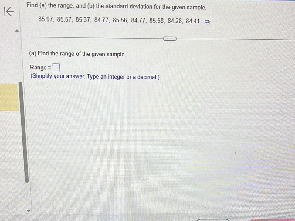 Find (a) the range, and (b) the standard | StudyX