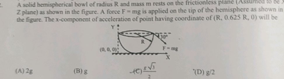 A solid hemispherical bowl of radius R and | StudyX