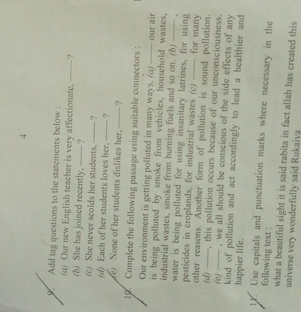 9. Add tag questions to the statements | StudyX