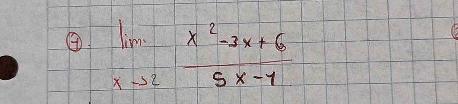 Calculate the limit of (x^2 - 3x + 6) / (5x | StudyX